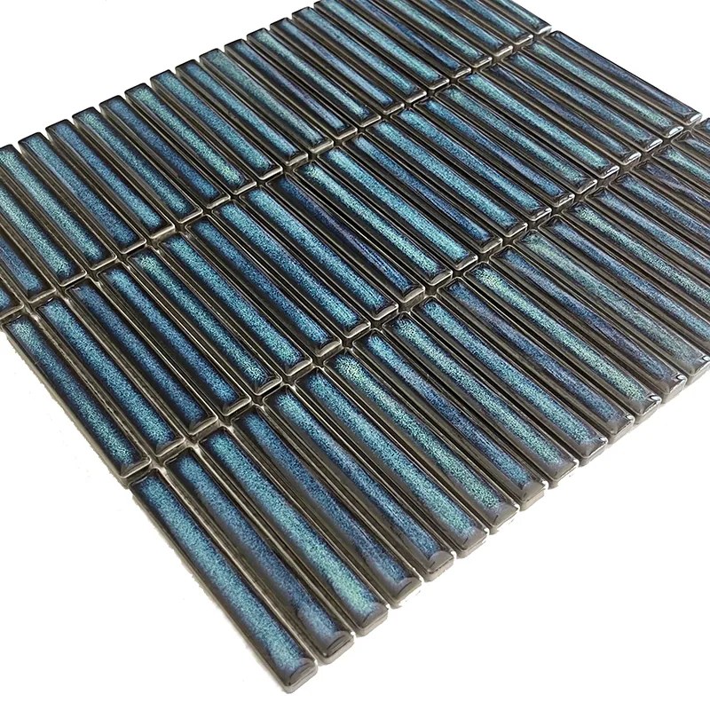The Mosaic Factory Keramická mozaika modrá Mozaika Azur Blue Mini Fingers 1,2x9,2 (28,2x30,8) cm - SEF12625