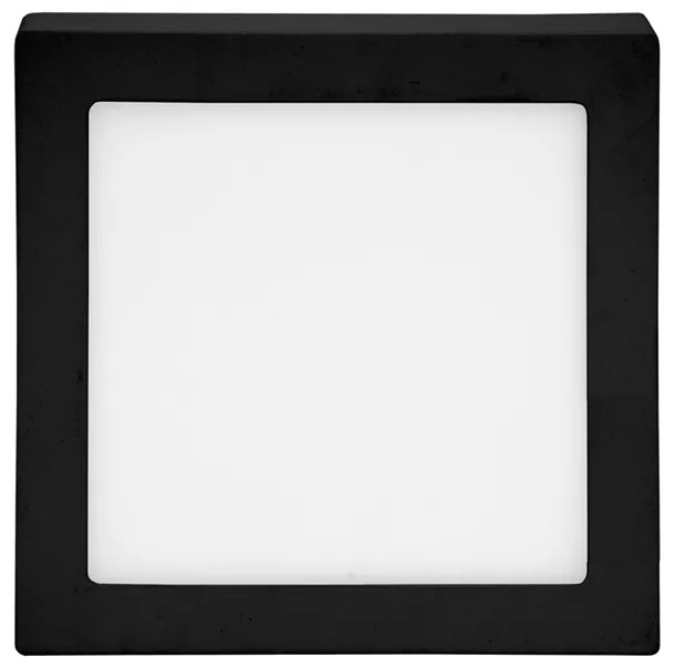 Černý přisazený LED panel hranatý 300x300mm 24W Barva světla Denní bílá