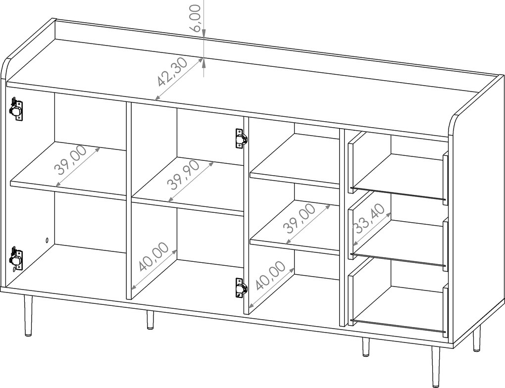 GAB Komoda NEFERTUM K2D3SZ, 150 cm