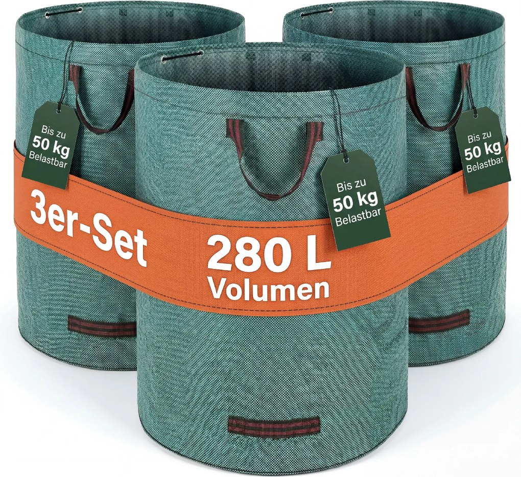 Zahradní taška sada 3 ks 280L max 50kg