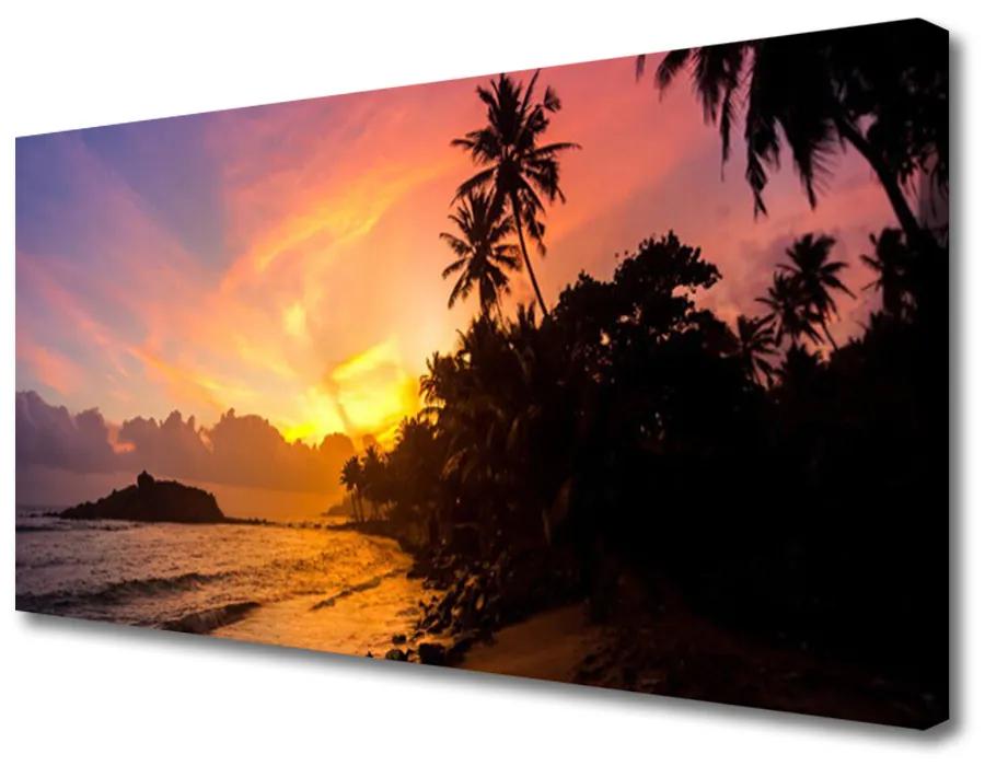 Obraz na plátně Moře Slunce Palmy Krajina 120x60 cm