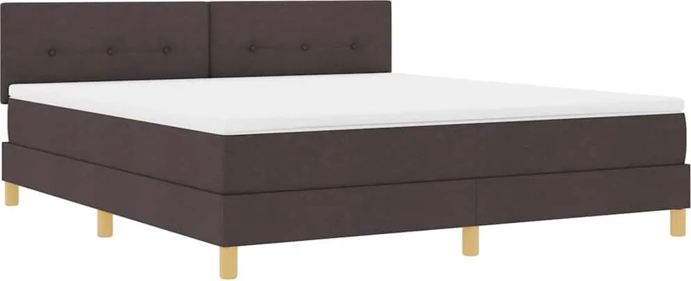Postel s boxspringem s čelo Tmavě hnědá 180 x 200 cm textil 3338940