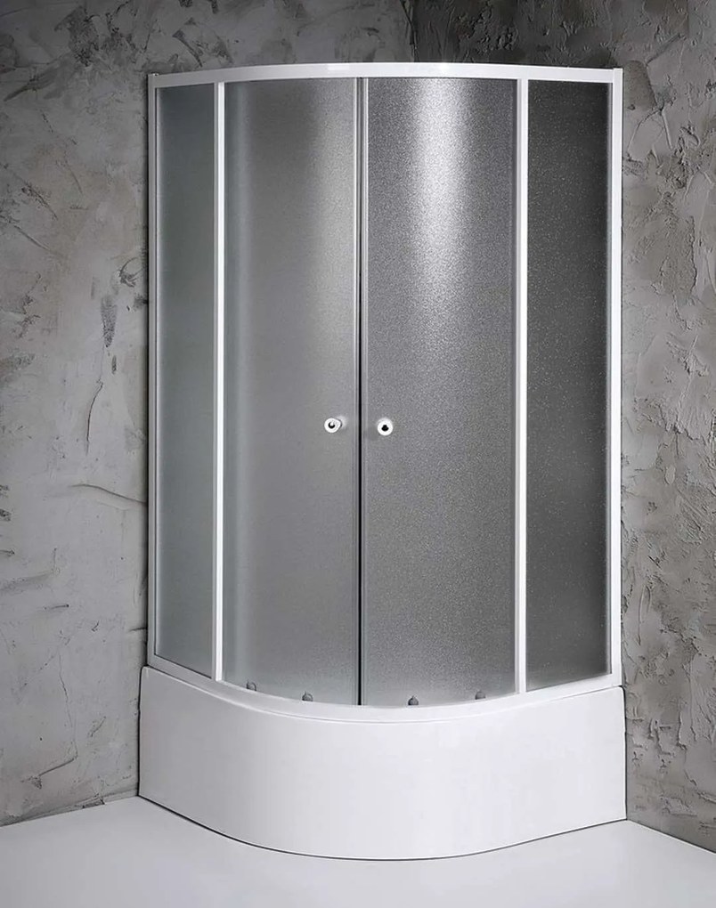 Aqualine - Sprchový kout Arlen 80x80 cm, bílá/sklo BRICK BTR803
