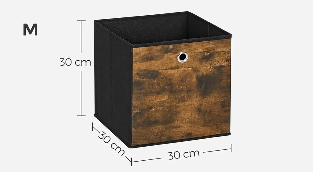 Sada 6 ks skládacích úložných boxů Teria hnědá/černá