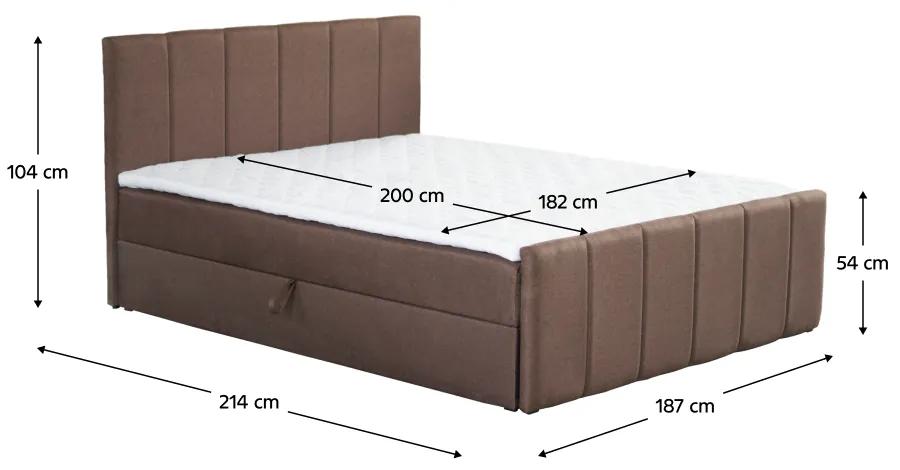 Kondela Boxspringová postel, 180x200, hnědá, STAR