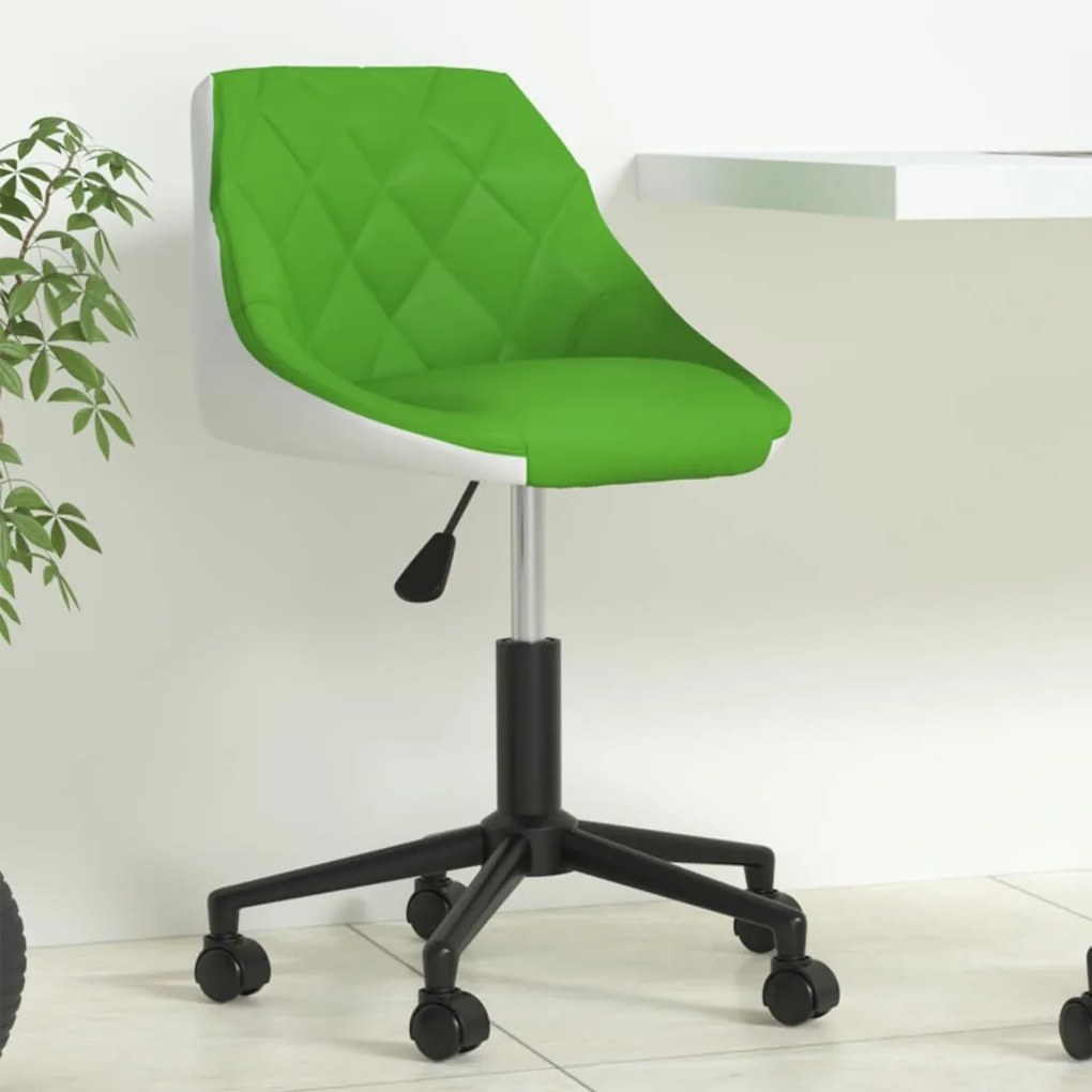 335470 vidaXL Otočná kancelářská židle zelenobílá umělá kůže