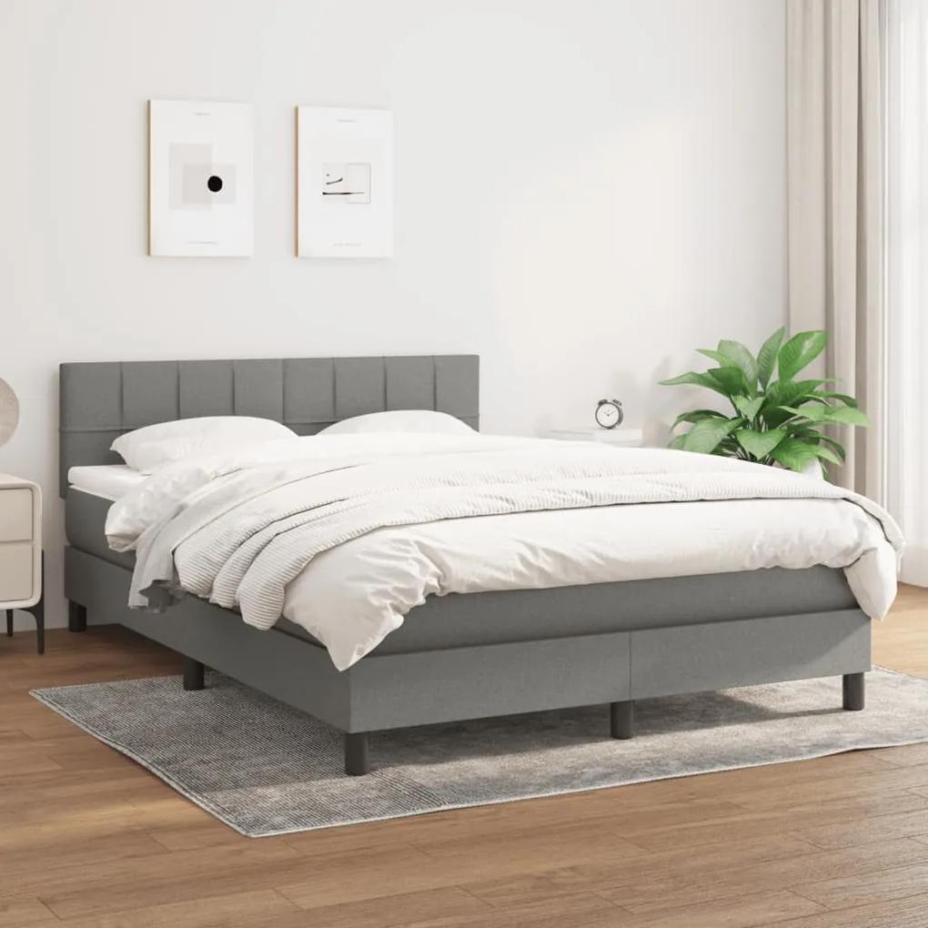 Box spring postel s matrací tmavě šedý 140 x 190 cm textil,  3140050