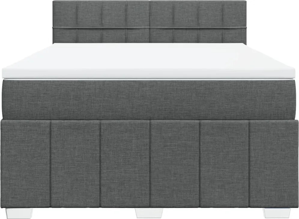 Box spring postel s matrací tmavě šedý 140 x 190 cm textil 3289364