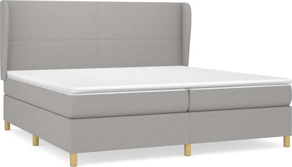 Box spring postel s matrací světle šedá 200 x 200 cm textil 3128389