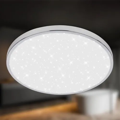LED stropní svítidlo BRILONER Tak průměr 33cm 22W IP44 hvězdné nebe chrom 3934018