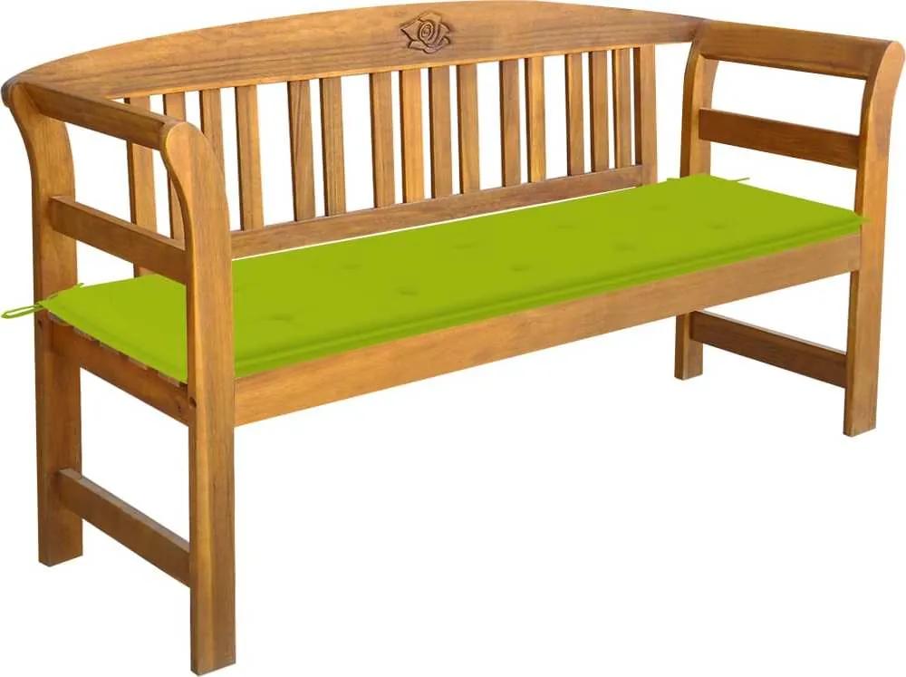 vidaXL Zahradní lavice s poduškou 157 cm masivní akáciové dřevo [3064274] Barva: Šedá