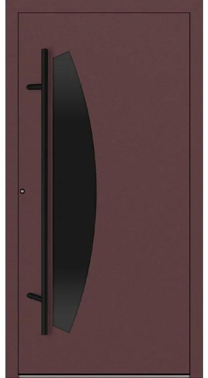 Hliníkové vchodové dveře FM Turen Premium P90 M312 BLACKLINE červenohnědá RAL3099 Orientace dveří: Levé, otevírání dovnitř, Standardní rozměr dveří včetně rámu: 100 cm x 200 cm - vnější rozměr rámu