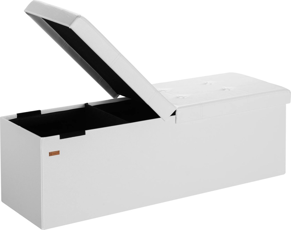 Lavice s úložným prostorem bílý 115x38x38cm s odklápěcí víko