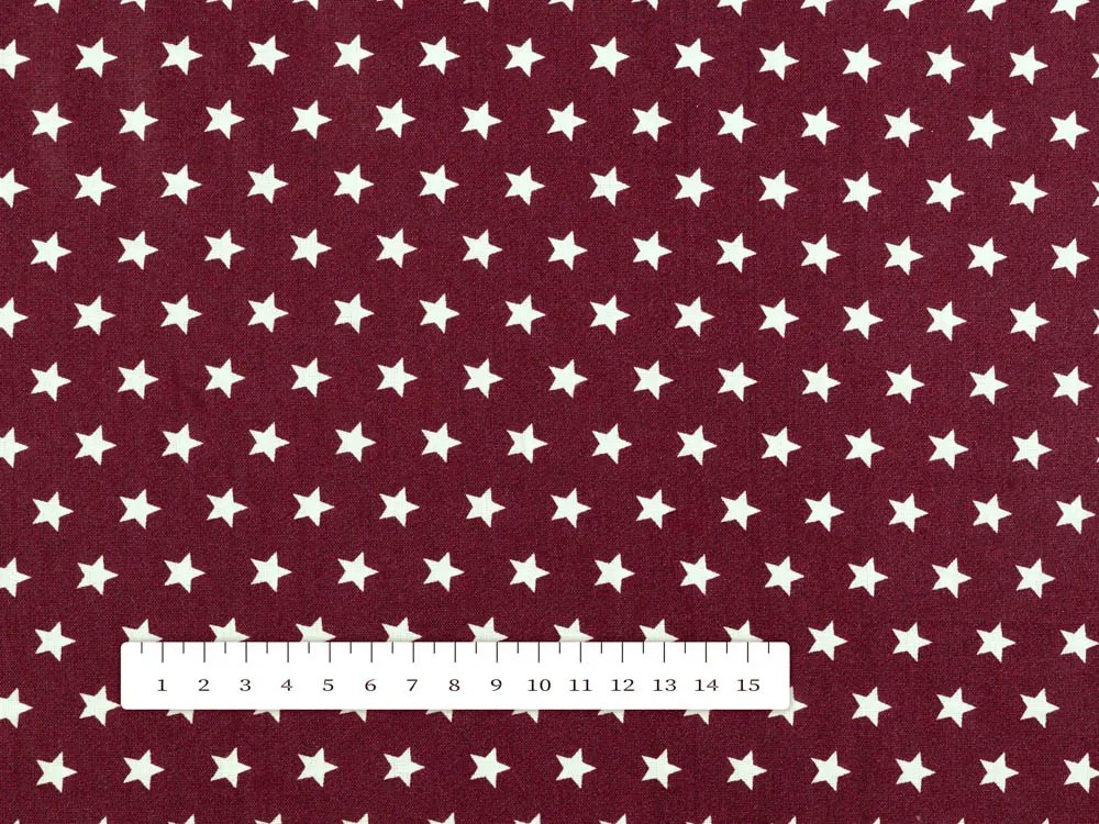 Biante Bavlněné prostírání na stůl Sandra SA-351 Bílé hvězdičky na tmavě červeném 30x40 cm