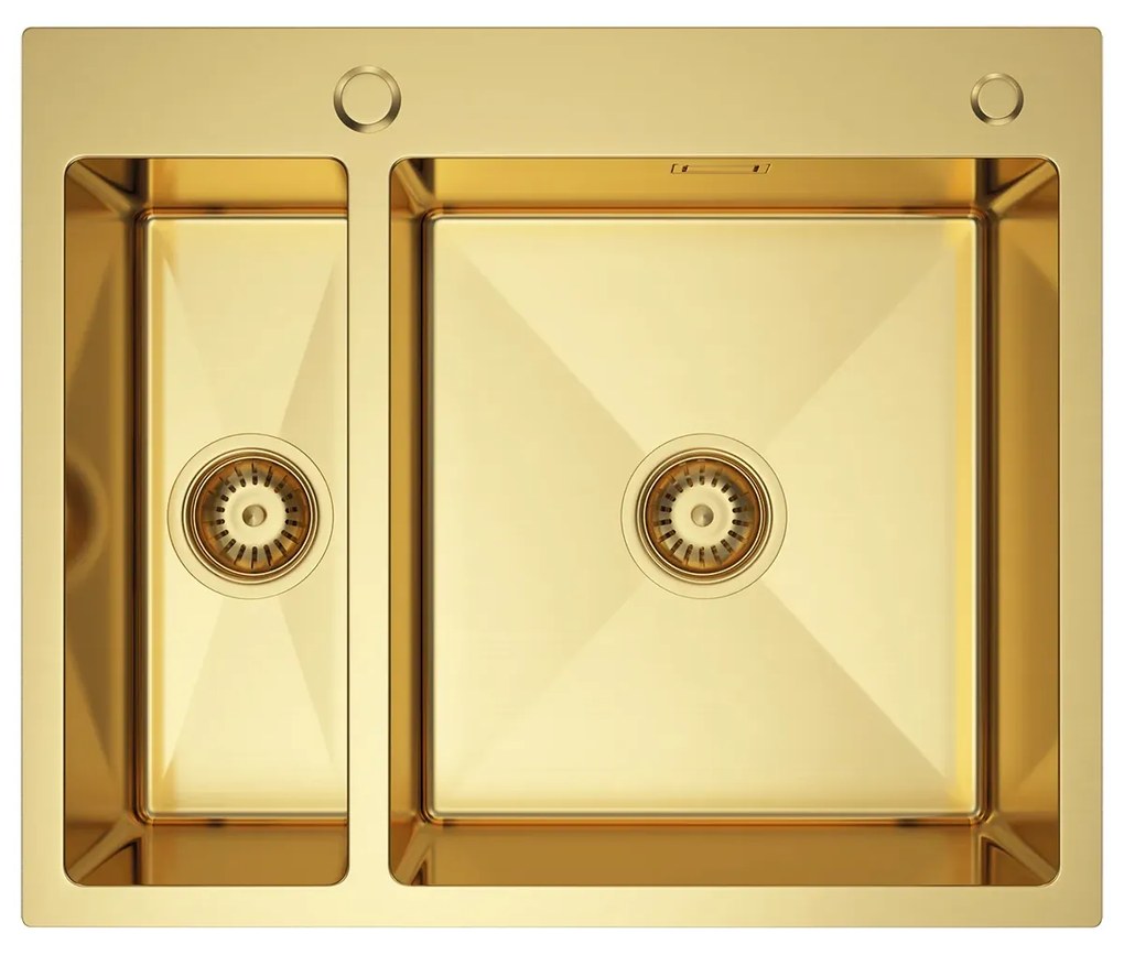 Velazo Dřez 1,5 komorový, nerez - , 61x51 cm, zlatý