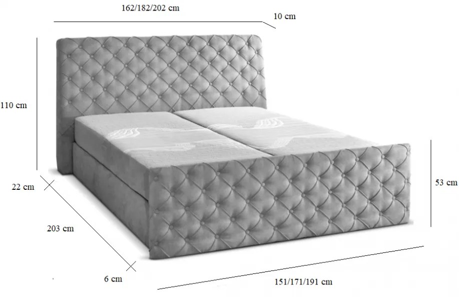 Elegantní čalouněná postel MADRID Charles 4 140x200 cm