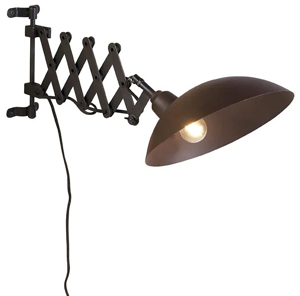 Průmyslová nástěnná lampa bronzová s černou - Tyne