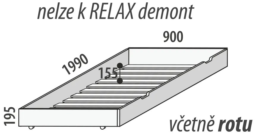 Úložný prostor přistýlka Domestav č.231 Materiál: Smrk, Povrchová úprava: Barevné lakování