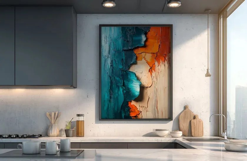 Barevný střet - obraz - Moderní abstrakce plná kontrastů 39 - A2 – 420 × 594 mm - 449 Kč