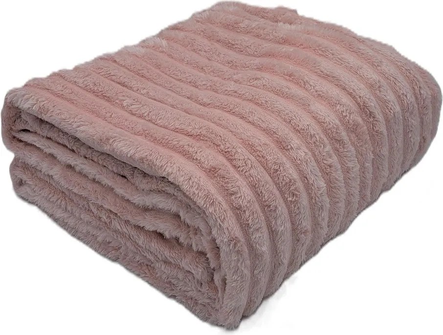 Starorůžová deka 150x200 cm Stripe – My House