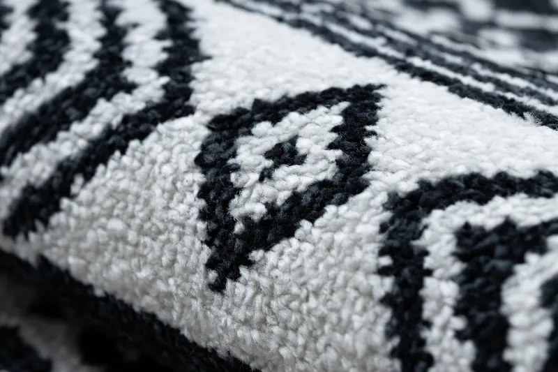 Dywany Łuszczów, Kusový koberec Napkin black kruh, 100x100 (průměr) kruh, černobílá, chodba / předsíň
