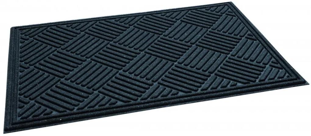 Vesna | Vstupní čistící rohožka CrossHatch černá, rozměr 60x90 cm