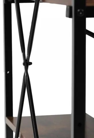 Pracovní stůl s regálem MDF dekor staré dřevo černý kov GD-520 OLW