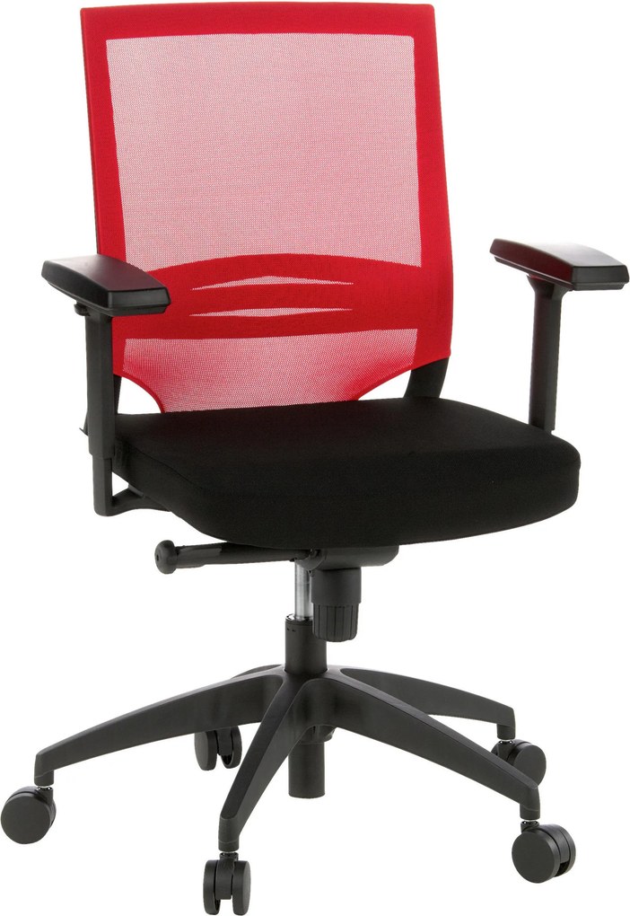 XXXLutz OTOČNÁ ŽIDLE, síťovina, plochá tkanina, červená, černá MID.YOU - Online Only kancelářské židle - 001918007704