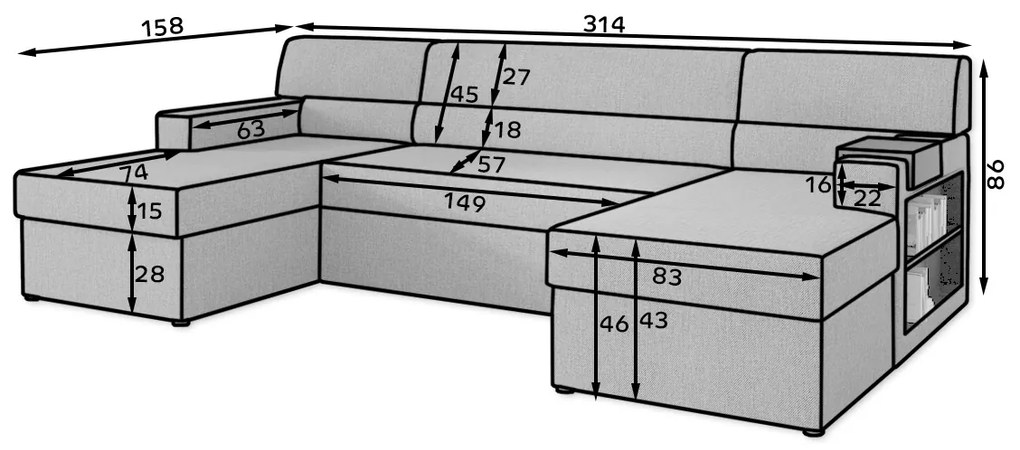 Markos sedací souprava Materiál / Dekor: Ontario 81, Ontario 91, Orientace: Levá