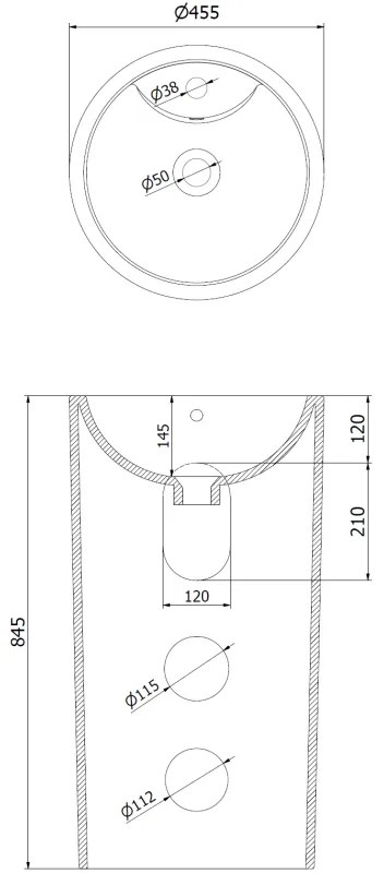 Mexen Mana, volně stojící umyvadlo 46x44x82 cm, bílá, 26074600