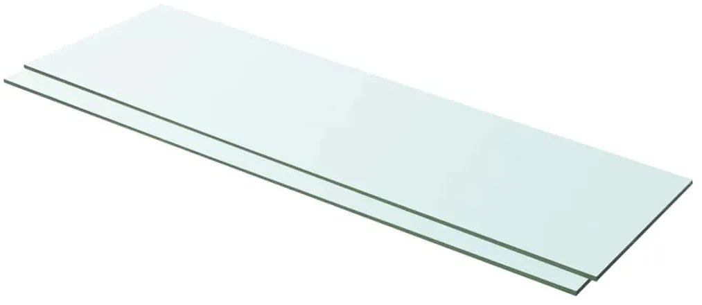 Policové desky 2 ks sklo čiré 100 x 30 cm 3051586