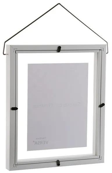 Bílý závěsný fotorám VERSA, na fotografii 10 x 15 cm