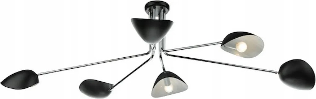 Stropní lampa do obývacího pokoje Krug KRU6422 Dar Lighting pavouk černý chrom