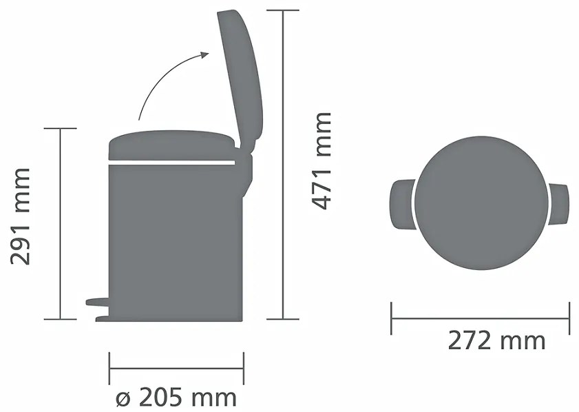 Brabantia Pedálový koš NewIcon 5L matná černá