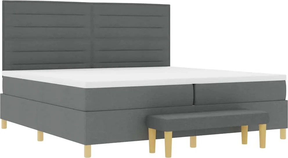 Postel s boxspringem s matrací Tmavě šedá 200 x 200 cm textil 3344248