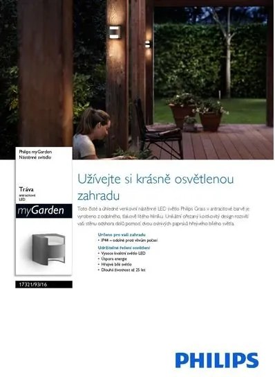PH 17321/93/16 Grass SVÍTIDLO VENKOVNÍ 17321/93/16 - Philips (915005196801)