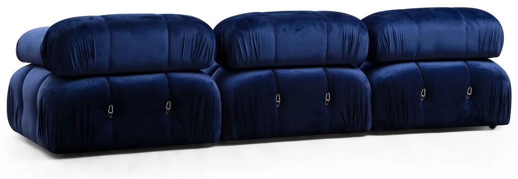 Hanah Home Čtyřmístná pohovka s pufem BUBBLE modrá 288 cm