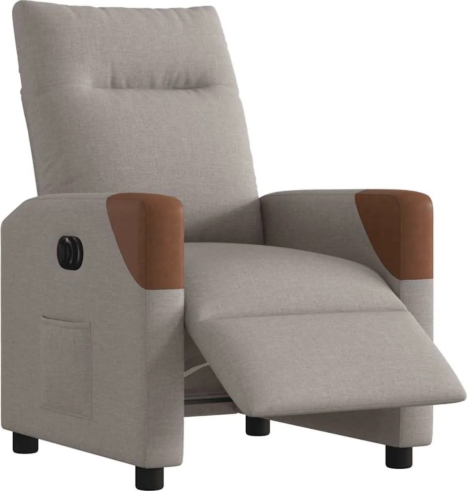 Elektrické polohovací křeslo taupe textil 3323995