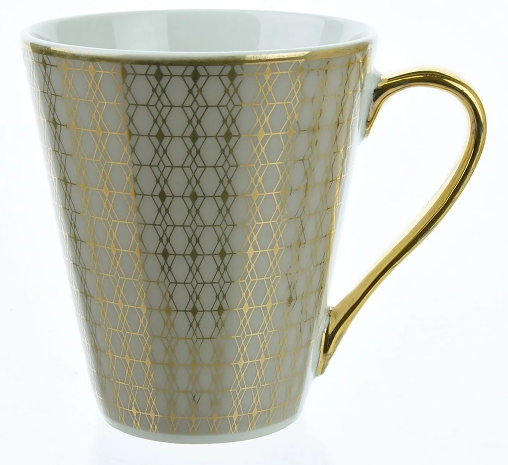 Porcelánový hrníček Taupe &amp; Gold