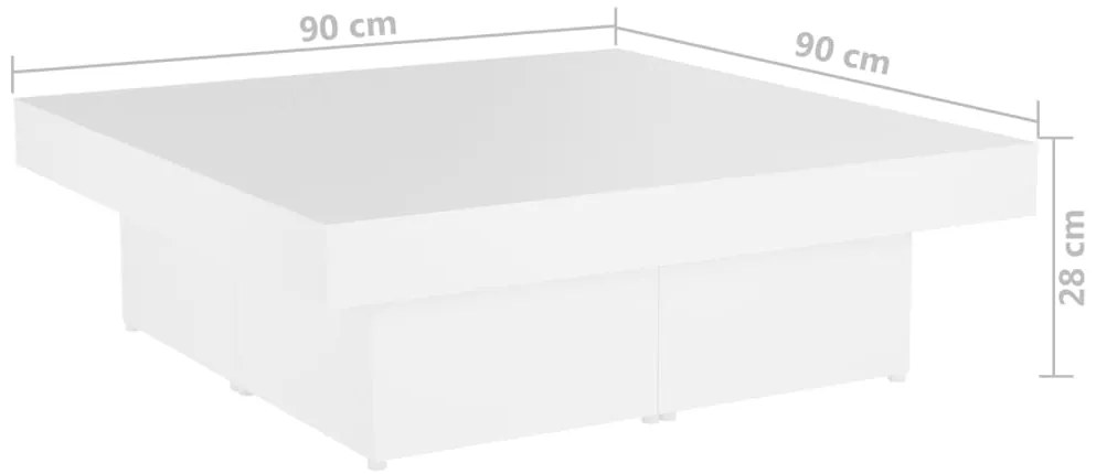 vidaXL Marketos Konferenční stolek bílý 90 x 90 x 28 cm kompozitní dřevo