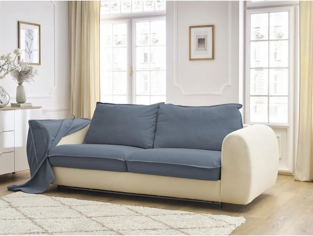 Modrá pohovka na každodenní spaní/rozkládací 236 cm Archimede – Bobochic Paris