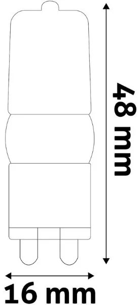 Prémiová LED žárovka G9 2,5W 180lm, denní, ekv. 19W, 3 roky