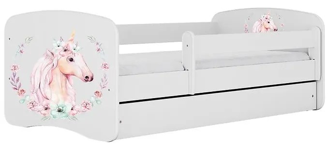 Dětská postel Babydreams+SZ+M bílá 70x140 Kůň