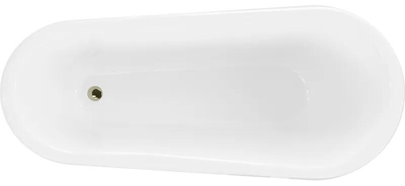 Mexen Retro volně stojící vana 170 x 75 cm, Bílá/Černá, Zlaté nožky - 53251707575-50