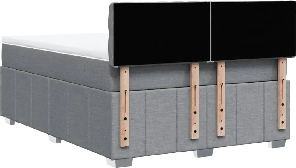 Box spring postel s matrací světle šedá 140 x 200 cm textil 3287098