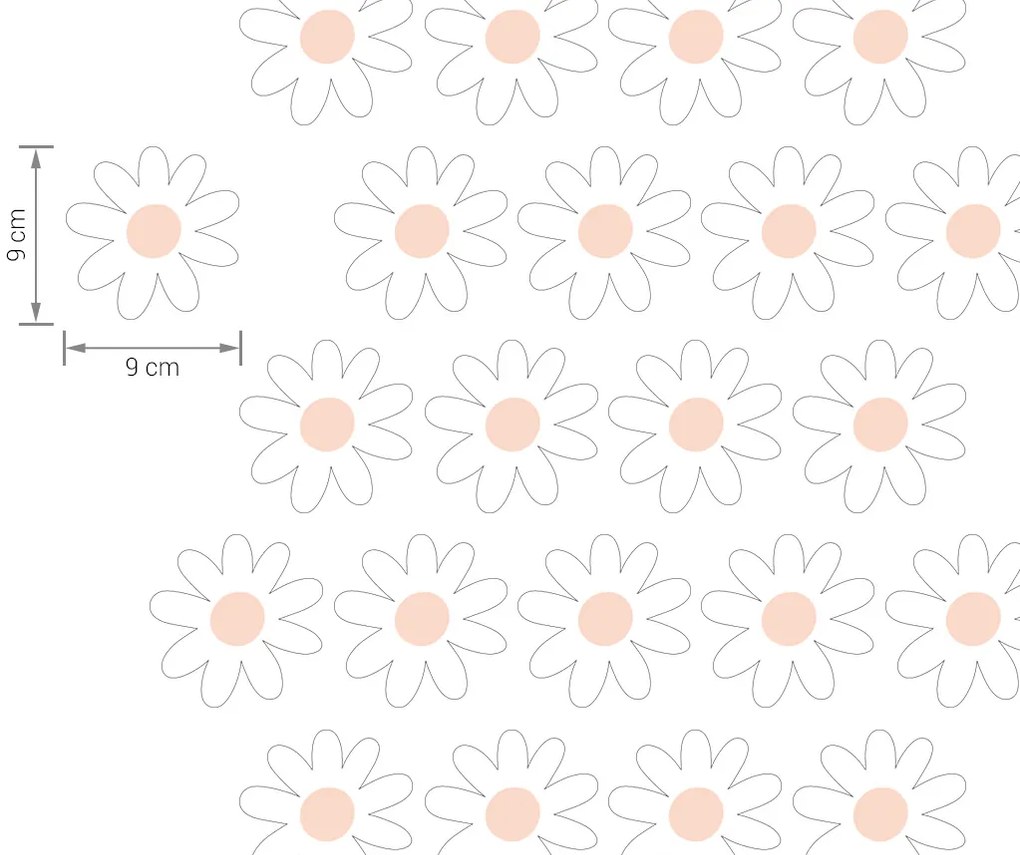 Nástěnné samolepky SEDMIKRÁSKY do dětského pokoje BÍLÉ