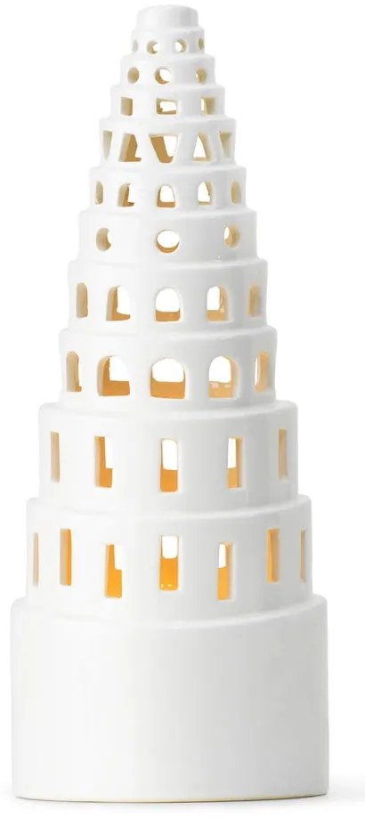Bílý keramický vánoční svícen Kähler Design Lighthouse, ø 9 cm