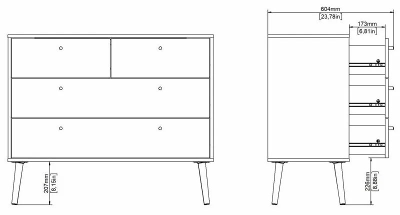 Antracitová nízká komoda 99x82 cm Bodo – Tvilum