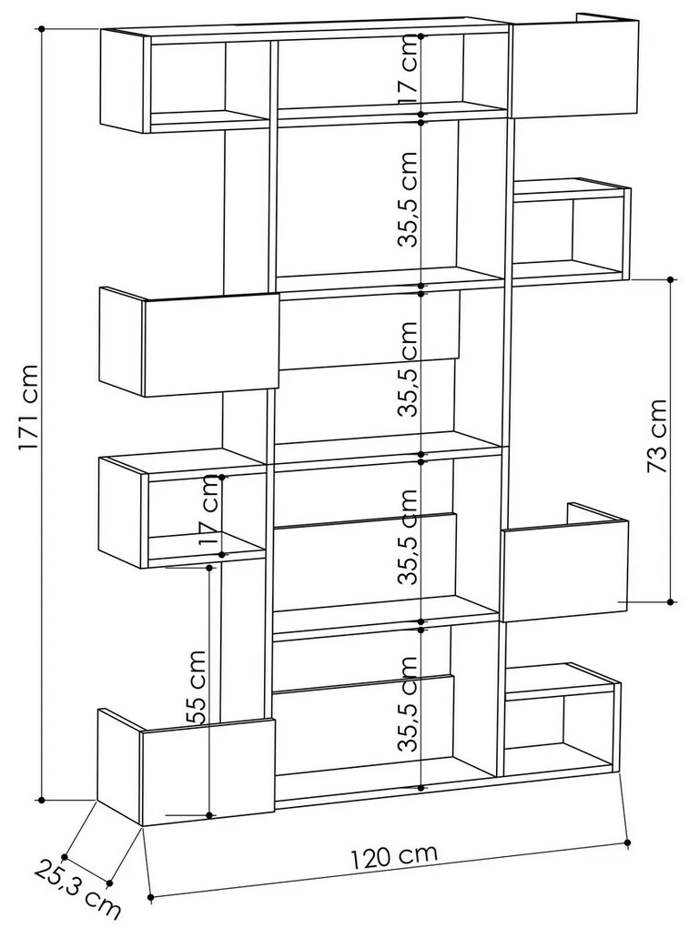 Knihovna Niho White and Oak