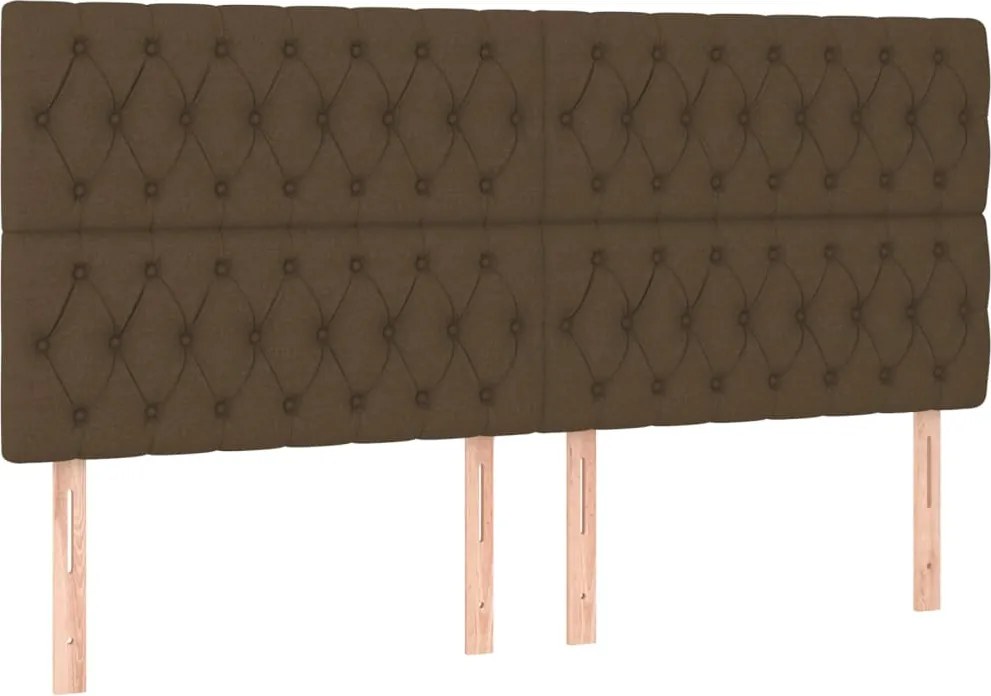 Box spring postel s matrací tmavě hnědá 200x200 cm textil 3137424